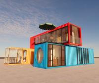 China 20ft 40ft Steel Frame Galvanized Steel Bending 180g Modular Modern Home Luxury Container Prefabricated House for Hotel for sale