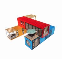 China 20ft 40ft Steel Frame Galvanized Steel Bending 180g Modular Modern Home Luxury Container Prefabricated House for Hotel for sale