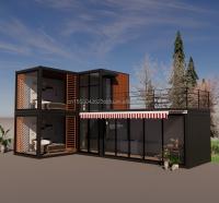 China Design Steel Structure Modular Villa Easy Assemble Modern Home Luxury Container Prefabricated Houses Flat Pack Container for sale
