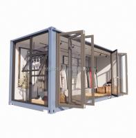 China Customized Color Steel Frame 20ft Prefab Container Clothing Store Kiosk Booth Mobile Shop with Galvanized Steel Bending for sale