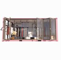 China Customized Color Steel Frame 20ft Prefab Container Clothing Store Kiosk Booth Mobile Shop with Galvanized Steel Bending for sale