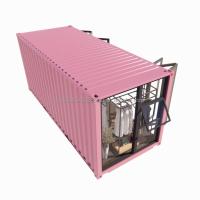 China Customized Color Steel Frame 20ft Prefab Container Clothing Store Kiosk Booth Mobile Shop with Galvanized Steel Bending for sale