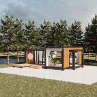 China Modern Design Luxury Glass Wall Prefab Container House StrayBirds Prefabricated Modular Home Hotel for Resort Villa for sale