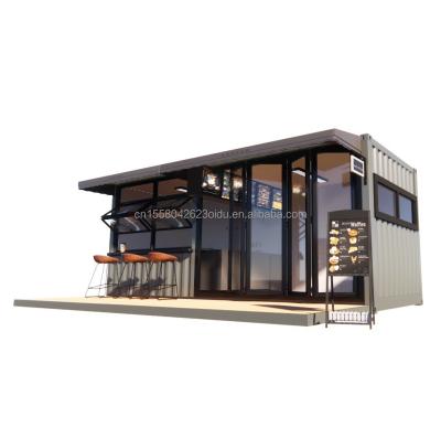 China Shop 20ft Prefabricated Container Bar with 50/75/100mm Wave Sandwich Panel Walls Portable and Easy to Set Up for sale