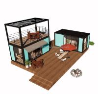 China Hotel Container House with Galvanized Steel Square Tubes Main Structure and 2 or 3 Bedrooms for sale
