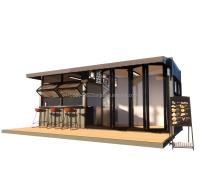 China Shop 20ft Prefabricated Container Bar with 50/75/100mm Wave Sandwich Panel Walls Portable and Easy to Set Up for sale