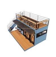 China EU 20ft Food Stall Second Floor Container Coffee Shop Constructed with Galvanized Steel Square Tubes and Steel Structure for sale