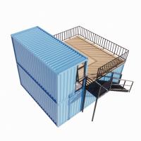 China Prefab Shipping Container Bar Pop Up Coffee Shop Restaurant Mobile Container Bar with Galvanized Steel Bending Steel Frame 180g for sale