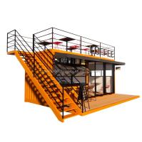China EU 20ft Food Stall Second Floor Container Coffee Shop Constructed with Galvanized Steel Square Tubes and Steel Structure for sale