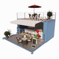 China Mini 20 Foot Pop-Up Store with Modern Design and Sturdy Galvanized Steel Square Tubes Two Story Container Bar Stall for sale