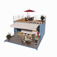 China Mini 20 Foot Pop-Up Store with Modern Design and Sturdy Galvanized Steel Square Tubes Two Story Container Bar Stall for sale