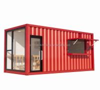 China 20ft Prefab Shipping Container Pop Up Coffee Shop Restaurant Mobile Container Bar with Modern Bathroom Design and Style for sale