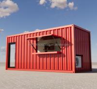 China 20ft Prefab Shipping Container Pop Up Coffee Shop Restaurant Mobile Container Bar with Modern Bathroom Design and Style for sale