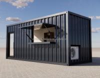 China 20ft Prefab Shipping Container Pop Up Coffee Shop Restaurant Mobile Container Bar with Modern Bathroom Design and Style for sale