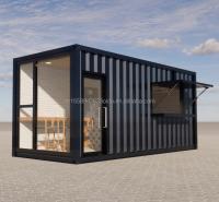 China 20ft Prefab Shipping Container Pop Up Coffee Shop Restaurant Mobile Container Bar with Modern Bathroom Design and Style for sale