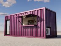 China 20ft Prefab Shipping Container Pop Up Coffee Shop Restaurant Mobile Container Bar with Modern Bathroom Design and Style for sale