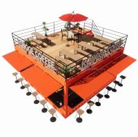 China Shop Mini 20ft Pop-up Store Container Bar Stall with Sturdy Modular Design and Wall 50/75/100mm Wave Sandwich Panel for sale