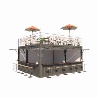 China Prefabricated Pop up Container Restaurant Shop Street Food Kiosk with Galvanized Steel Square Tubes Design for sale