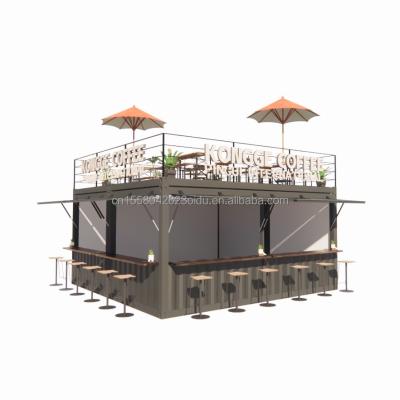 China Prefabricated Pop up Container Restaurant Shop Street Food Kiosk with Galvanized Steel Square Tubes Design for sale