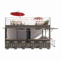 China Prefabricated Pop up Container Restaurant Shop Street Food Kiosk with Galvanized Steel Square Tubes Design for sale