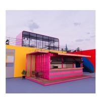 China 20ft Flat Mobile Container Shop Store Coffee Retail Stall featuring 50mm Wave Sandwich Panel Wall for in Hotel for sale