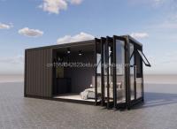 China Easy Installation 20ft Prefab Shipping Container Home Houses with Bathroom and Wall 50/75/100mm Wave Sandwich Panel for sale
