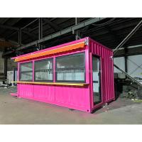 China 20ft Flat Mobile Container Shop Store Coffee Retail Stall featuring 50mm Wave Sandwich Panel Wall for in Hotel for sale