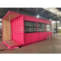 China 20ft Flat Mobile Container Shop Store Coffee Retail Stall featuring 50mm Wave Sandwich Panel Wall for in Hotel for sale