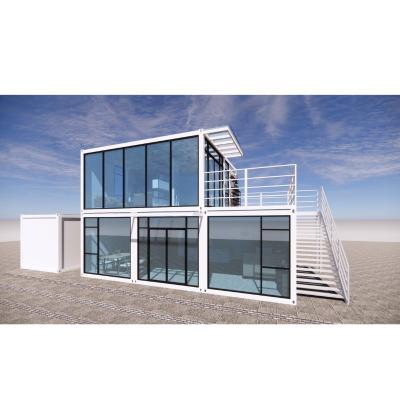 China Modern Design Luxury Prefabricated Flat Pack Container Hotel Kitchens with 50/75/100mm Wave Sandwich Panel Walls for sale