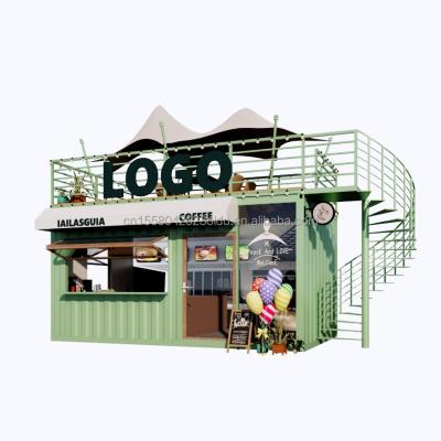 China Galvanized Steel Bending 20ft Prefabricated Container for Customized Color Restaurant Cafe Coffee Shop Bar for sale