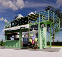 China Galvanized Steel Bending 20ft Prefabricated Container for Customized Color Restaurant Cafe Coffee Shop Bar for sale
