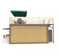 China 20 Foot Container Coffee Bar Portable Prefabricated Store with Container Design and 50/75/100mm Wave Sandwich Panel Walls for sale