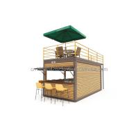 China 20 Foot Container Coffee Bar Portable Prefabricated Store with Container Design and 50/75/100mm Wave Sandwich Panel Walls for sale