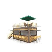 China 20 Foot Container Coffee Bar Portable Prefabricated Store with Container Design and 50/75/100mm Wave Sandwich Panel Walls for sale