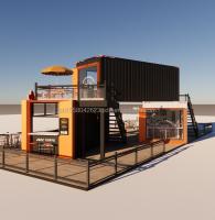 China Modified Shipping Container Shop House Container Coffee Shop with Galvanized Steel Square Tubes for sale
