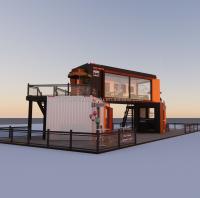 China Modified Shipping Container Shop House Container Coffee Shop with Galvanized Steel Square Tubes for sale