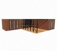 China Customized Color Eco-Friendly Living Solution Prefab Steel Houses Combined with 20ft or 40ft Options and Container Houses for sale