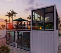 China Galvanized Steel Bending Frame Movable Shipping Container Shops Bar Container Mobile Coffee Shop Contains House Prefab for sale
