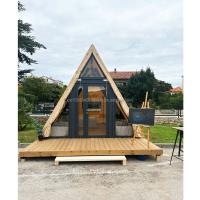 China Hotel Resort Prefab Container House with One Bed Bathroom Kitchen and Sandwich Panel Door in Modern Triangular Shape for sale
