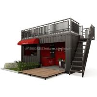 China Luxury Shipping Container Bar 20FT Container Coffee Shop and Restaurant with Galvanized Steel Bending 180g for sale
