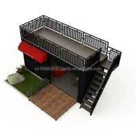 China Luxury Shipping Container Bar 20FT Container Coffee Shop and Restaurant with Galvanized Steel Bending 180g for sale