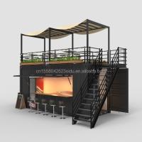 China Container Cafe with Kitchen 20ft Steel Frame Galvanized Steel Bending 180g Restaurant Bathroom Included for sale