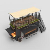 China Container Cafe with Kitchen 20ft Steel Frame Galvanized Steel Bending 180g Restaurant Bathroom Included for sale