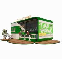 China Modular Prefab Shipping Container Restaurant 20ft Coffee Bar with Galvanized Steel Square Tubes Steel Frame for sale