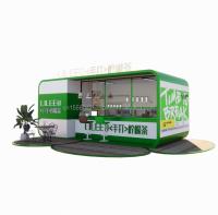 China Modular Prefab Shipping Container Restaurant 20ft Coffee Bar with Galvanized Steel Square Tubes Steel Frame for sale