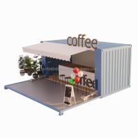 China Bathroom Container Houses 20ft Foldable Luxury Prefabricated Portable Shipping Container Prefab Coffee Shop for sale