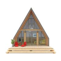 China EU Bathroom Living Room Wooden Triangle Container with Sandwich Panel Door and Galvanized Steel Square Tubes Structure for sale