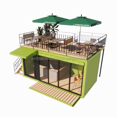 China Bathroom 20ft Portable Kiosk Modified Prefab Modular Coffee Shop Shipping Container Bar Tiny House in Modern Design Style for sale
