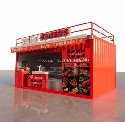 China 20ft Wooden Studio Flat Package Container Mobile Bar for Wall 50/75/100mm Wave Sandwich Panel and Convenient Transport for sale