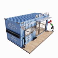 China Galvanized Steel Square Tubes Container Houses 20ft Portable Kiosk Modified Prefab Modular Coffee Shop Shipping Container Bar for sale